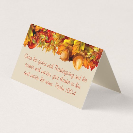 Thanksgiving Fall Autumn Leaves Acorns Place Cards | Zazzle.com