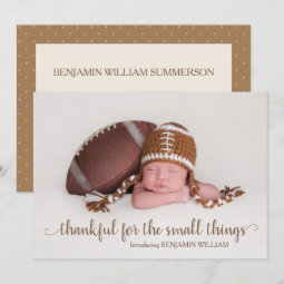 Thanksgiving Fall Birth Announcement Card | Zazzle