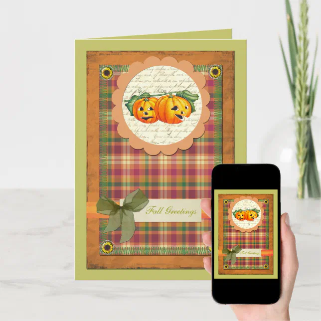 Thanksgiving, Fall Greeting Holiday Card | Zazzle