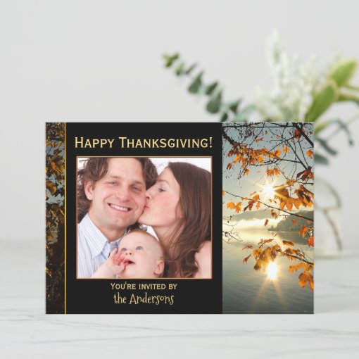 Thanksgiving Fall Photo Card Invitation | Zazzle