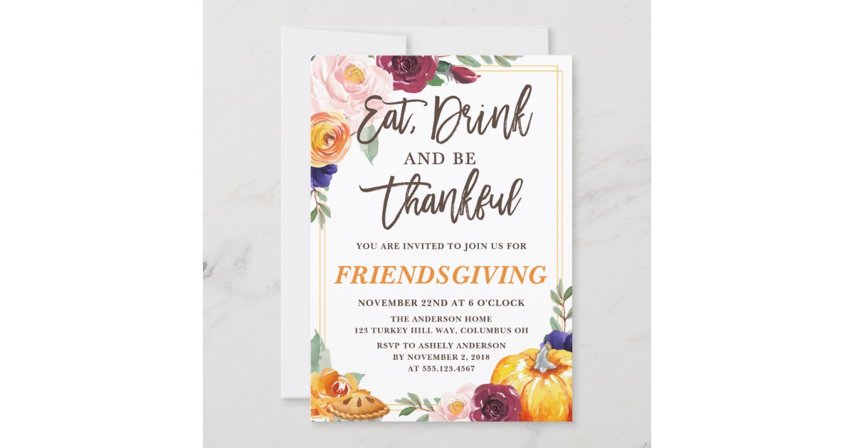 Thanksgiving Fall Pumpkin Invitation | Zazzle