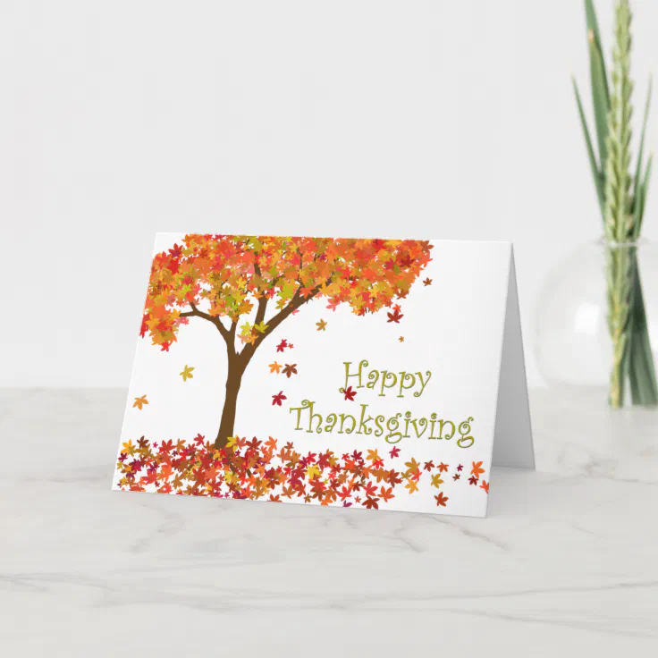 Thanksgiving Fall Tree Card | Zazzle