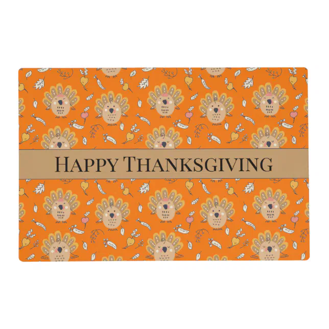 Thanksgiving Fall Turkey Placemat | Zazzle