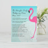 Thanksgiving Family Dinner Flamingo Menu Template | Zazzle