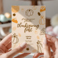 Thanksgiving Feast Autumn Fall Dinner Invitation | Zazzle