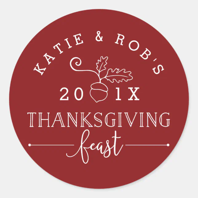 Thanksgiving Feast Classic Round Sticker | Zazzle