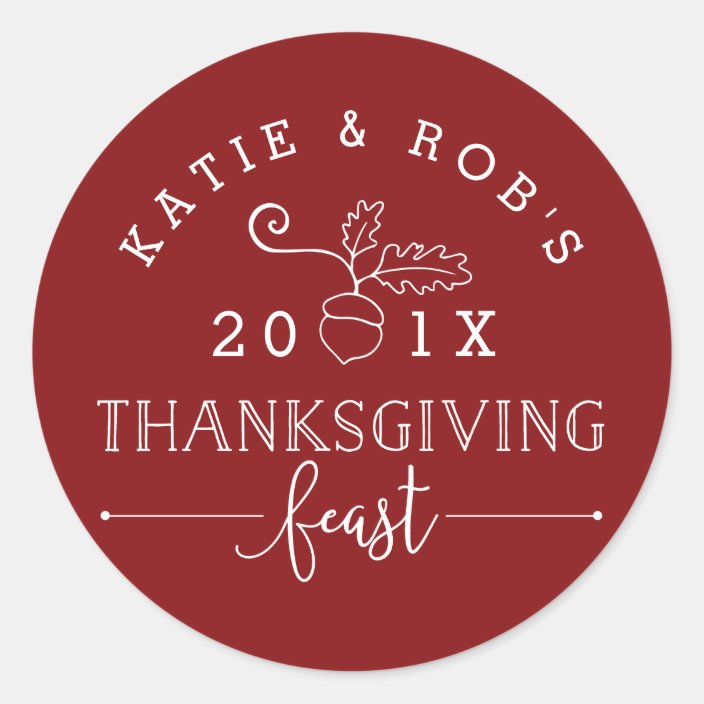 Thanksgiving Feast Classic Round Sticker | Zazzle.com