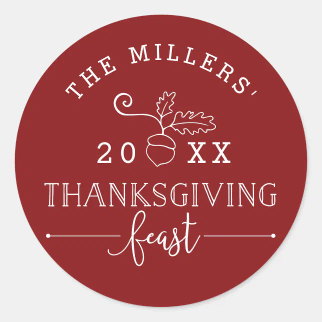 Thanksgiving Feast Classic Round Sticker | Zazzle