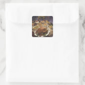 Thanksgiving feast square sticker | Zazzle
