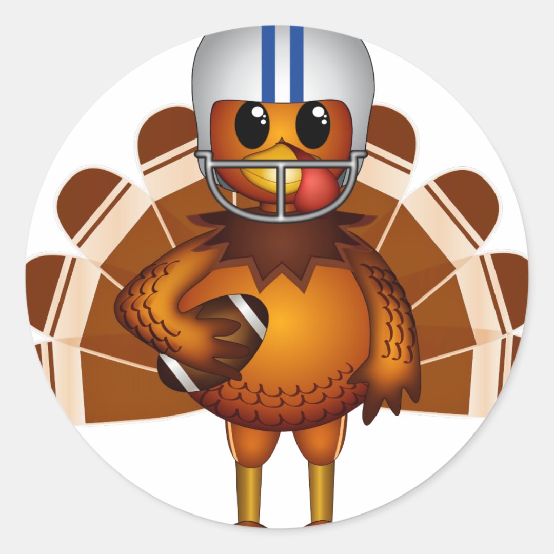 Thanksgiving Football Classic Round Sticker | Zazzle