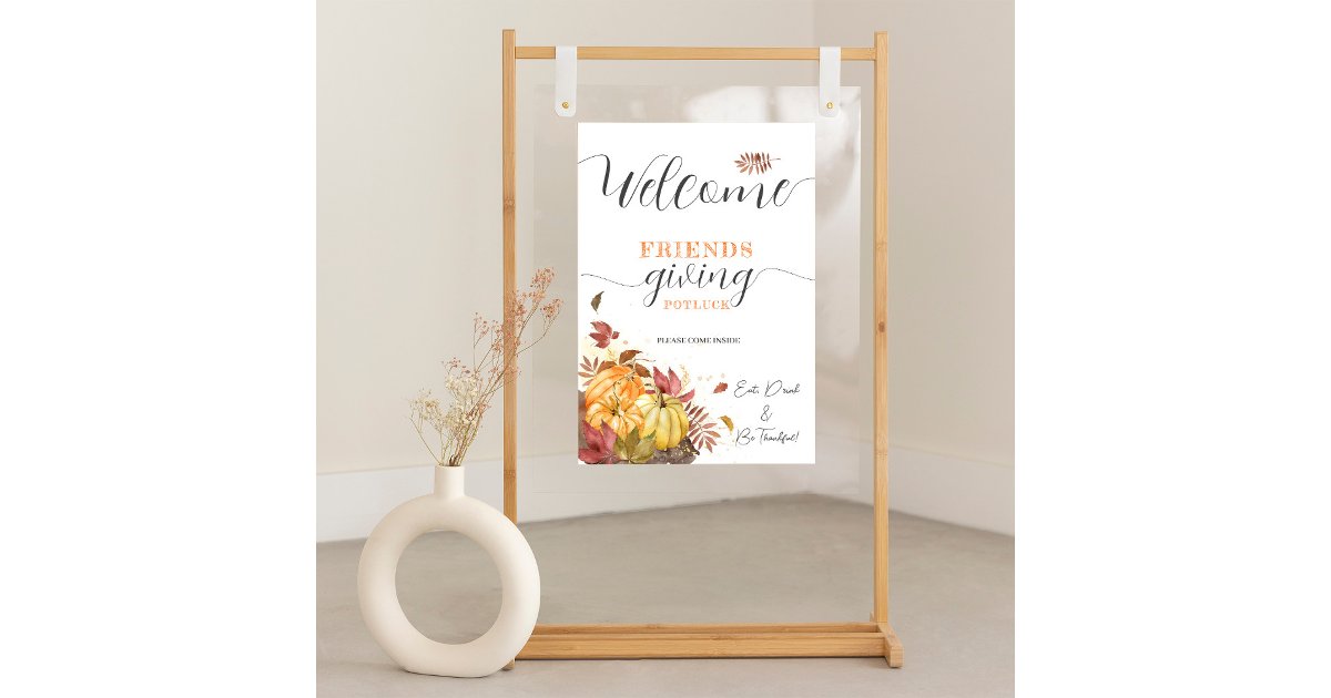 Thanksgiving Friends Dinner Welcome Pumpkins, Poster | Zazzle