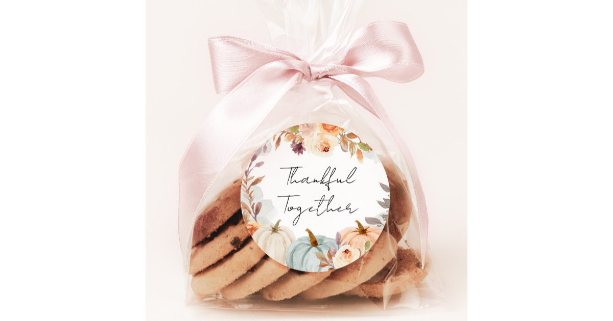 Thanksgiving Friends Giving Dinner Favor Classic Round Sticker | Zazzle