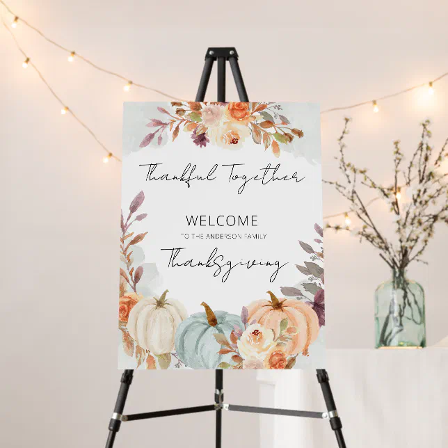 Thanksgiving Friendsgiving Dinner Welcome Foam Board | Zazzle