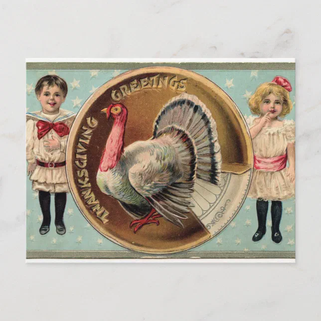 Thanksgiving Greetings Holiday Postcard | Zazzle