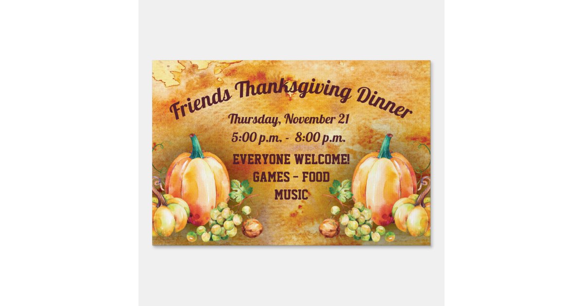 Thanksgiving Harvest Sign | Zazzle