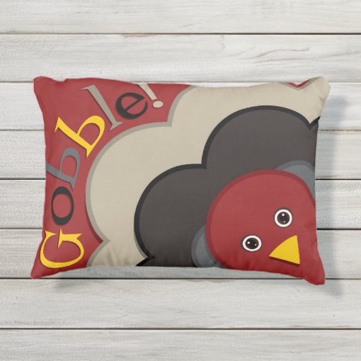 Thanksgiving hiding turkey outdoor pillow | Zazzle