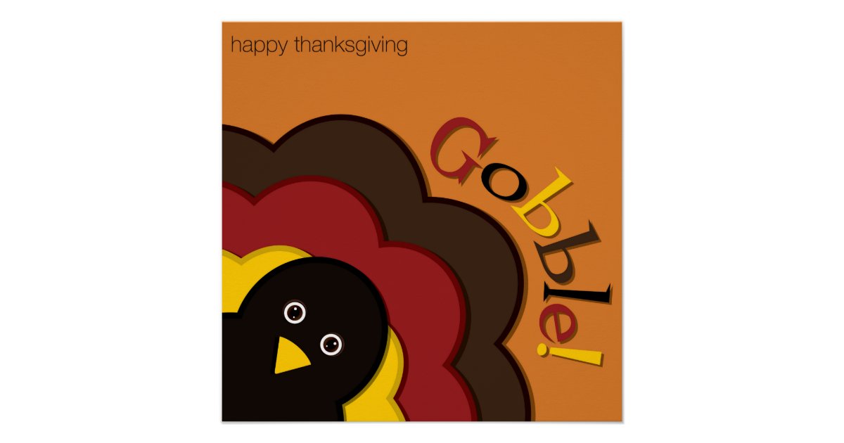 Thanksgiving hiding turkey poster | Zazzle