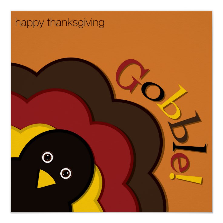 Thanksgiving hiding turkey poster | Zazzle