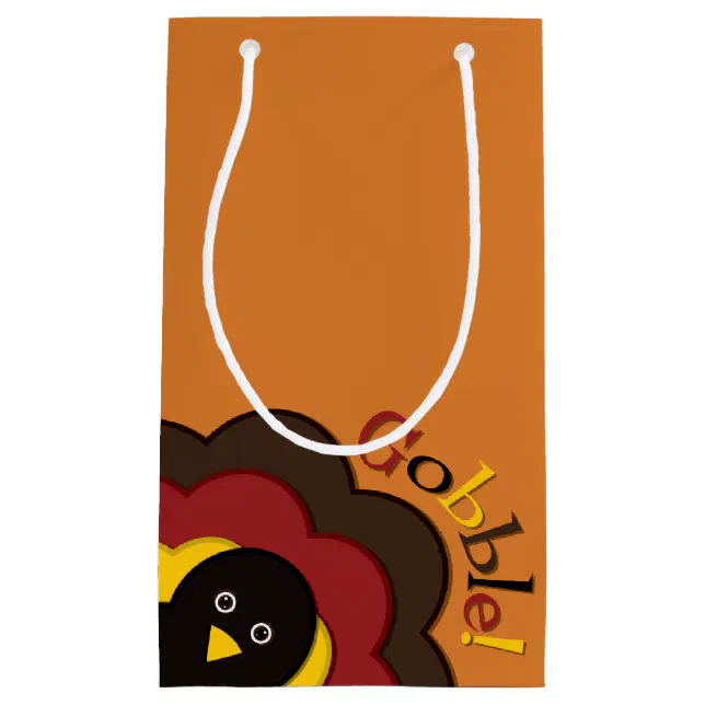 Thanksgiving hiding turkey small gift bag | Zazzle