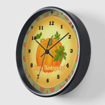 Thanksgiving Holiday Clock | Zazzle