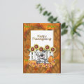 Thanksgiving holiday doggie postcard | Zazzle