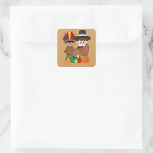 Thanksgiving Holiday Indian Pilgrim sticker | Zazzle