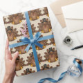 Thanksgiving Holiday tiled turkey wrapping paper | Zazzle