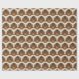 Thanksgiving Holiday tiled turkey wrapping paper | Zazzle