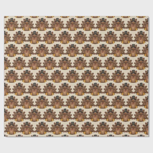 Thanksgiving Holiday tiled turkey wrapping paper | Zazzle