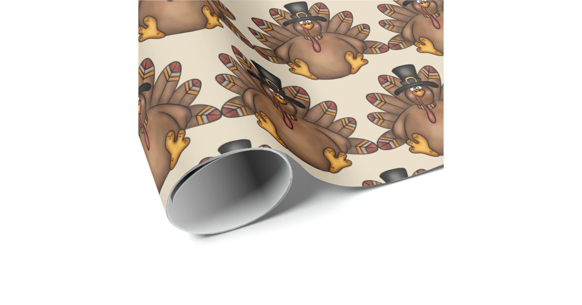 Thanksgiving Holiday tiled turkey wrapping paper | Zazzle