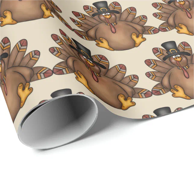 Thanksgiving Holiday tiled turkey wrapping paper | Zazzle