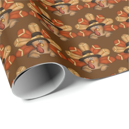 Thanksgiving Holiday tiled turkey wrapping paper | Zazzle.com