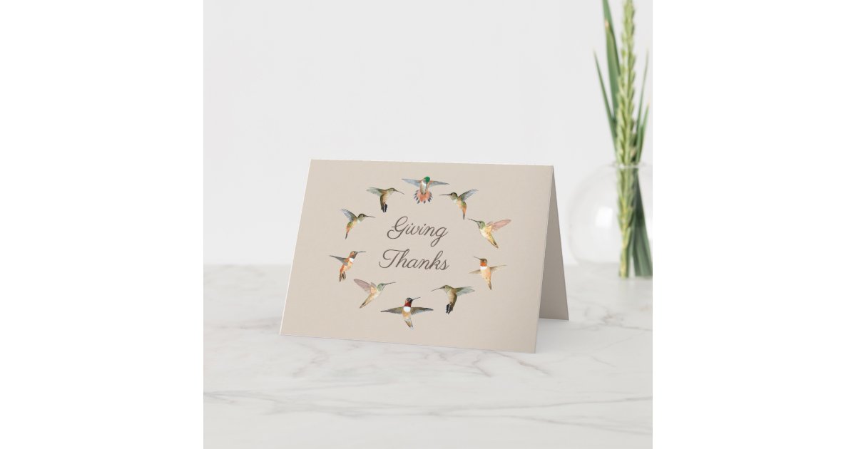 Thanksgiving Hummingbirds Holiday Card | Zazzle