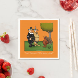 Thanksgiving Humor Paper Cocktail Napkins | Zazzle