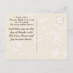 Thanksgiving Inspirational Bible Psalm 118:24 Postcard | Zazzle