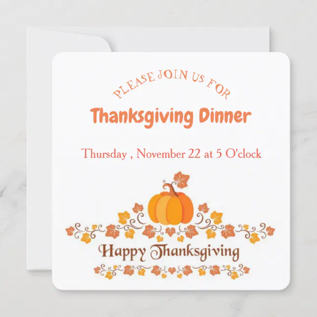 thanksgiving invitation card | Zazzle