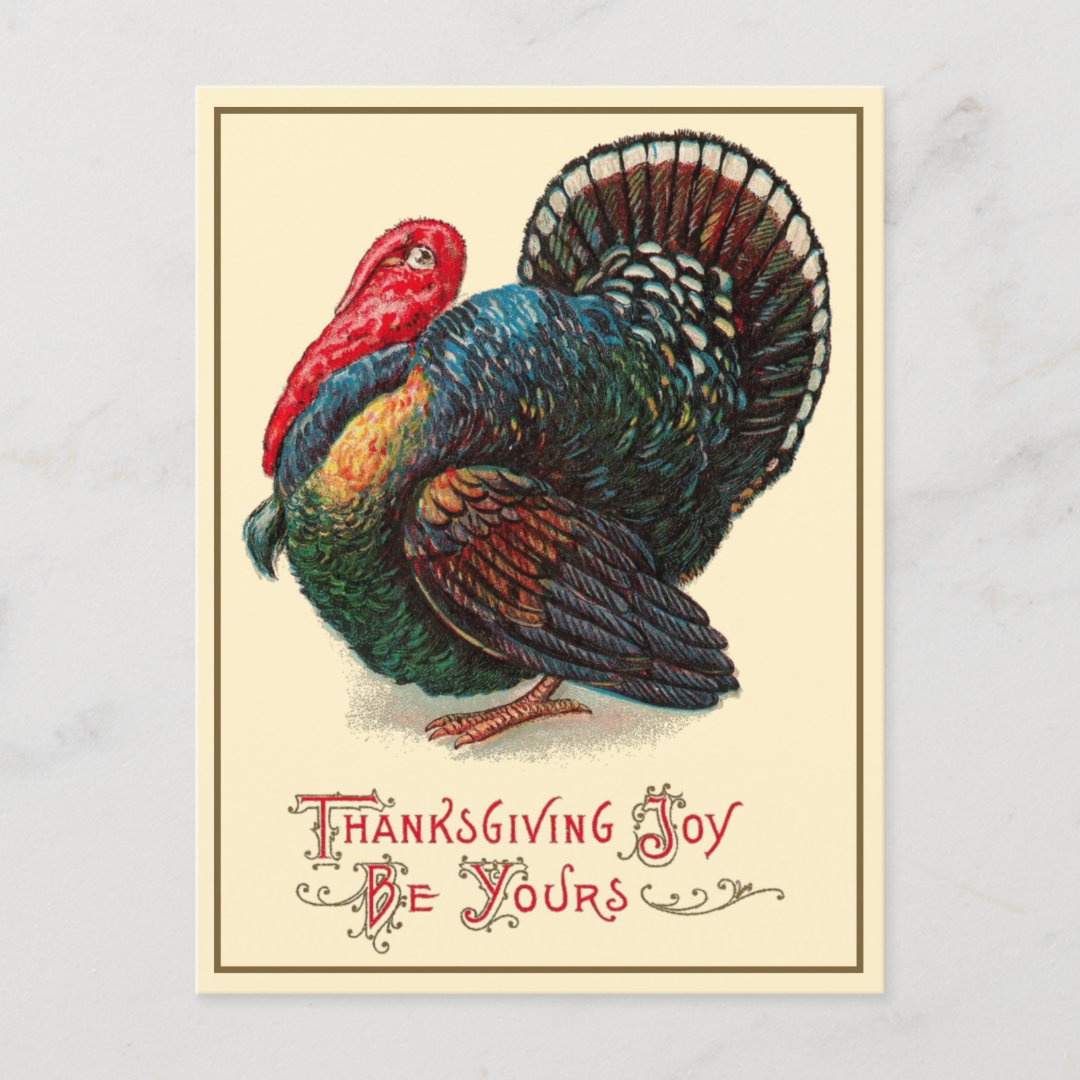 Thanksgiving Joy Be Yours - Vintage Postcard | Zazzle