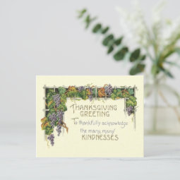 Thanksgiving Kindness Holiday Postcard | Zazzle