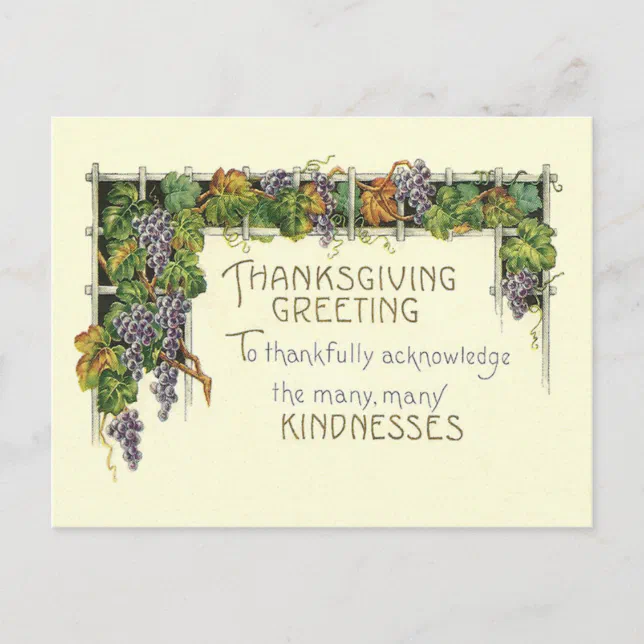 Thanksgiving Kindness Holiday Postcard | Zazzle
