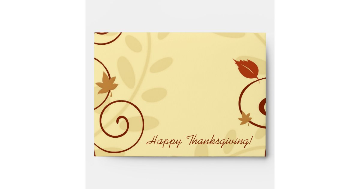 Thanksgiving Leaves and Swirls Envelopes | Zazzle