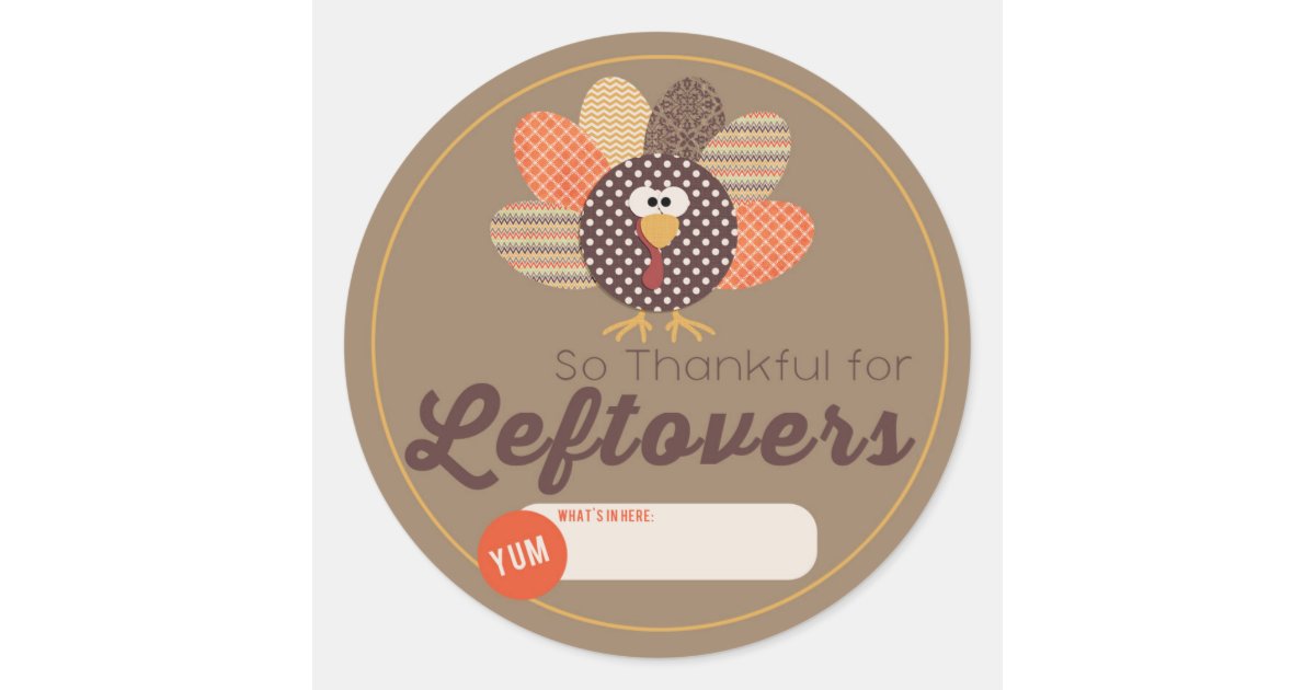Thanksgiving Leftover Label Stickers | Zazzle
