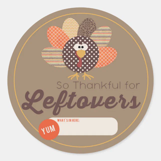 Thanksgiving Leftover Label Stickers | Zazzle