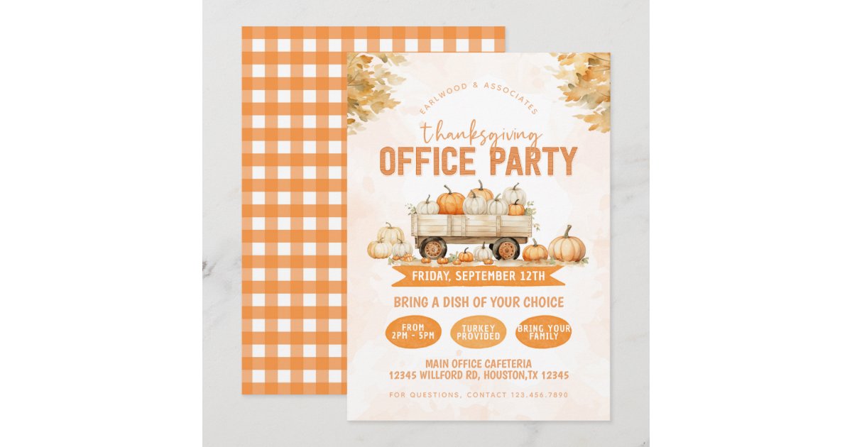 Thanksgiving Lunch Office Party Invitation | Zazzle