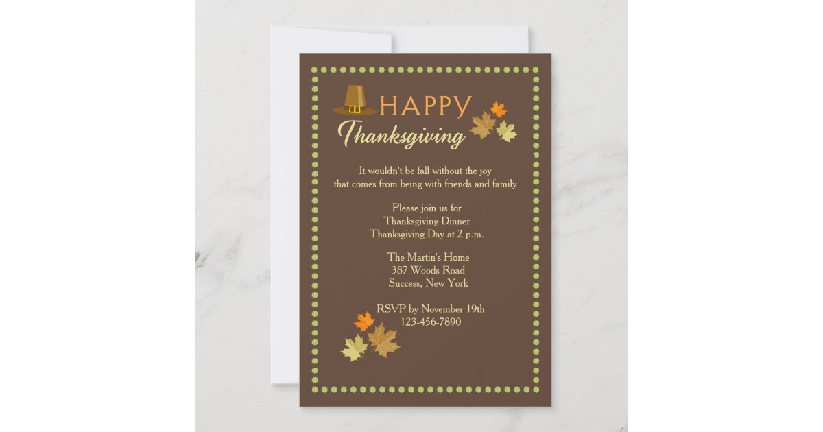 Thanksgiving Marquee Invitation | Zazzle
