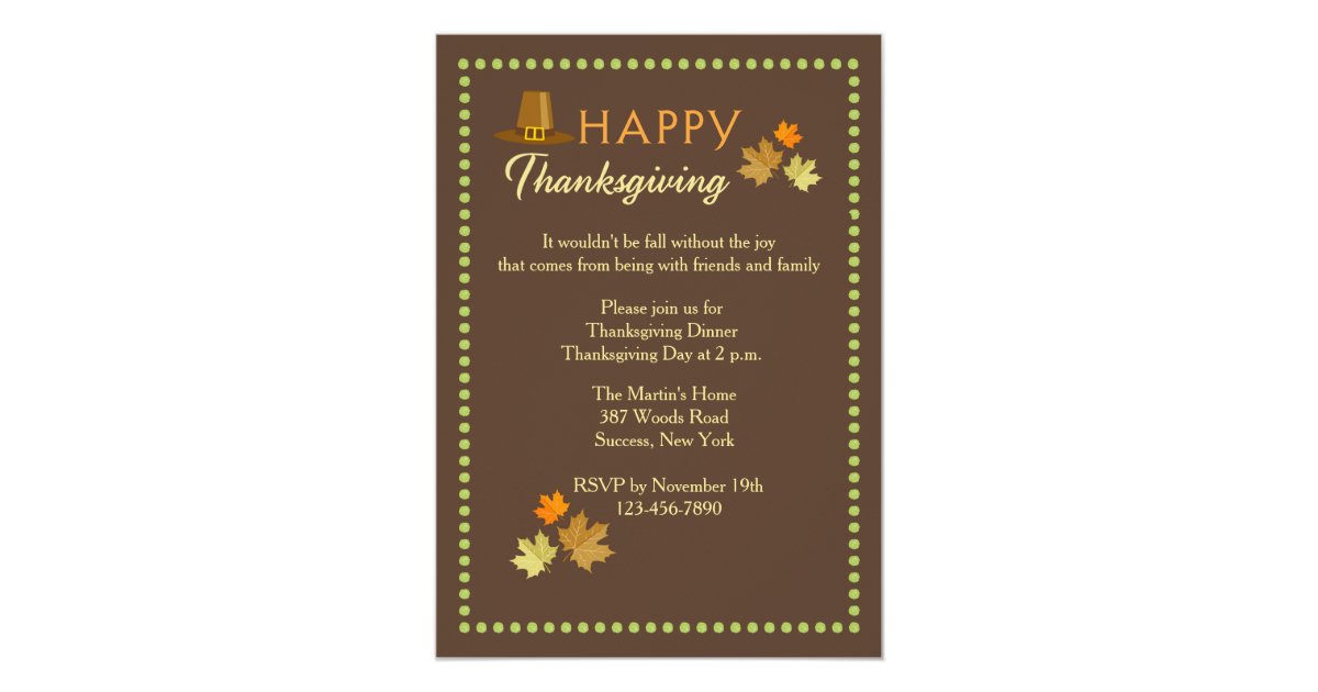 Thanksgiving Marquee Invitation | Zazzle.com