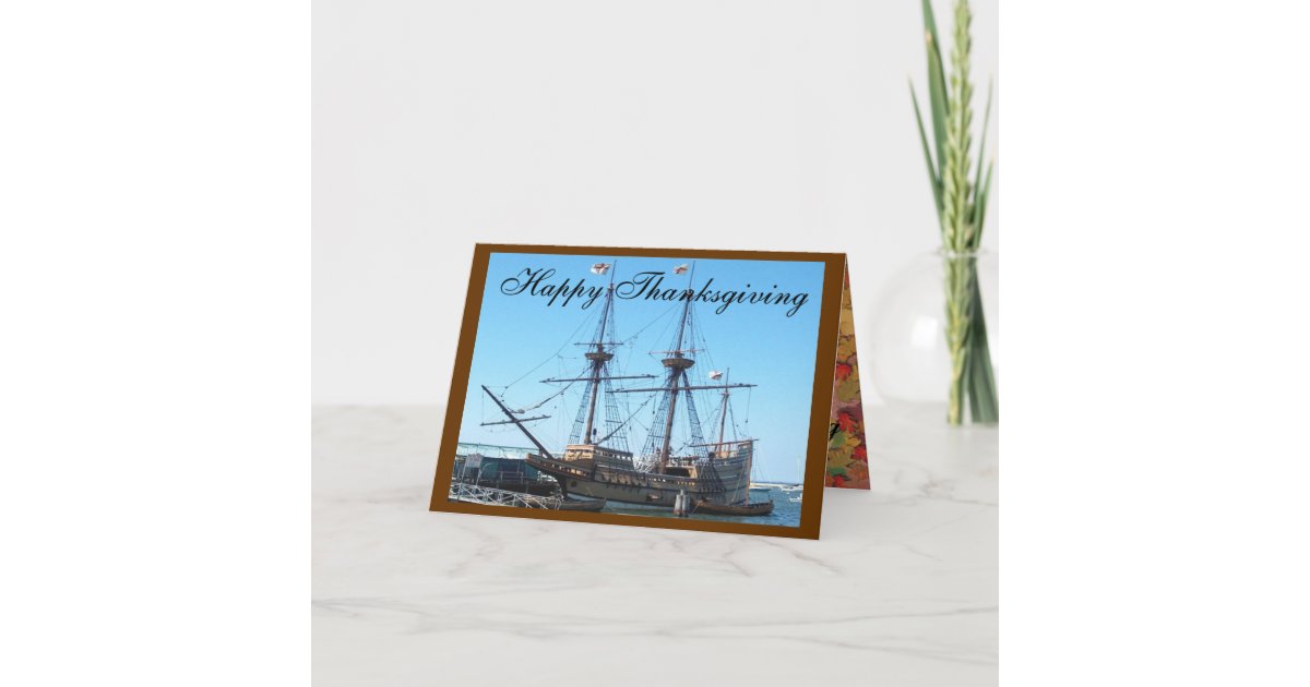 Thanksgiving Mayflower Greeting Card | Zazzle