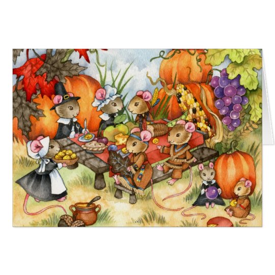 Thanksgiving Mice - Cute Greeting Card | Zazzle.com
