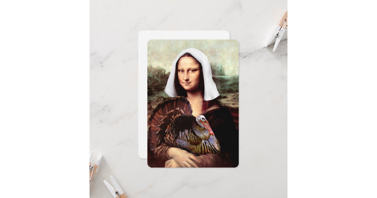 Thanksgiving Mona Lisa Pilgrim Invitation | Zazzle