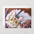 Thanksgiving Native American Mouse Watercolor Art Postcard | Zazzle