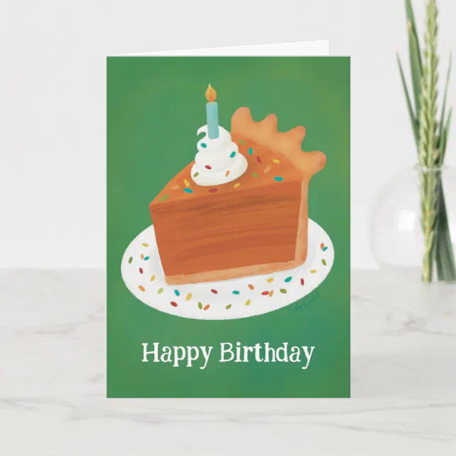 Thanksgiving November Birthday Pumpkin Pie Thank You Card | Zazzle